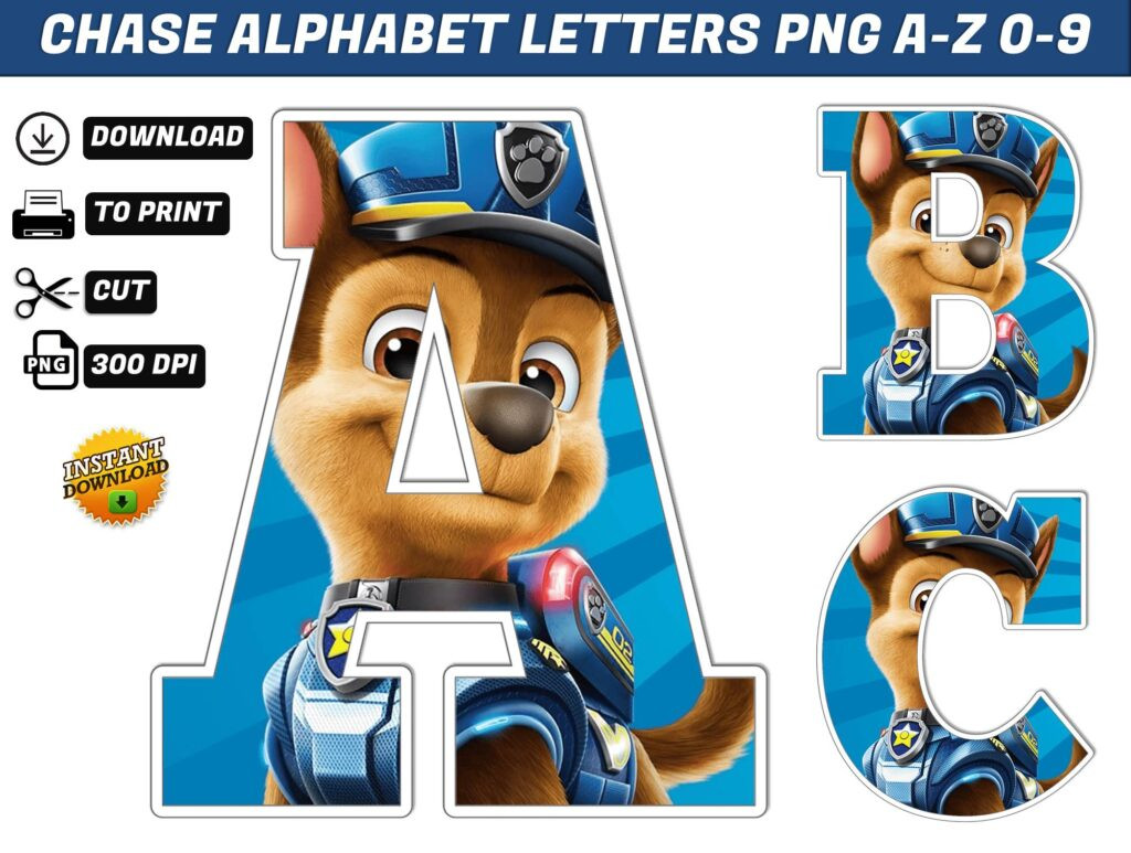 Chase Alphabet Letters png - MR ALPHABETS
