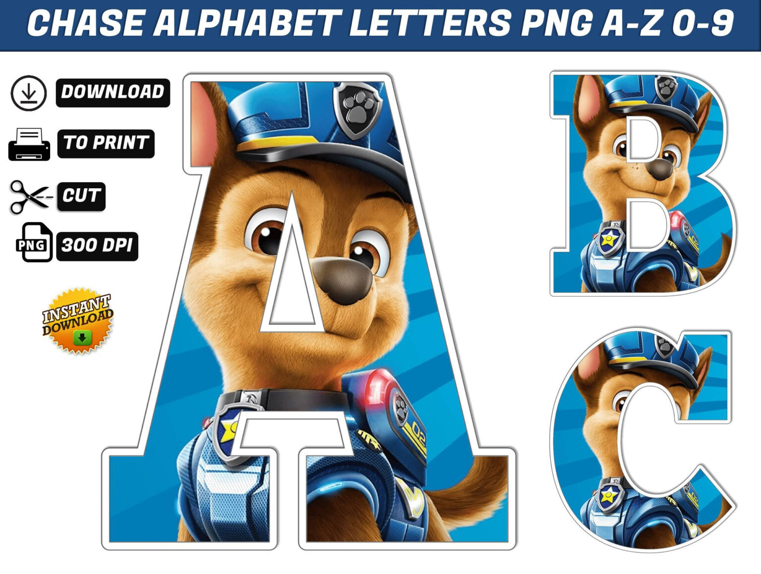 Chase Alphabet Letters png - MR ALPHABETS