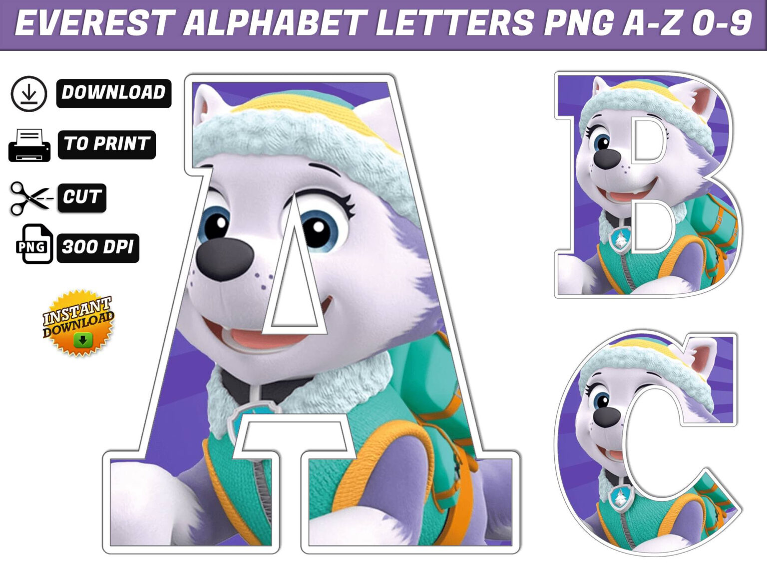 Everest Alphabet Letters png - MR ALPHABETS