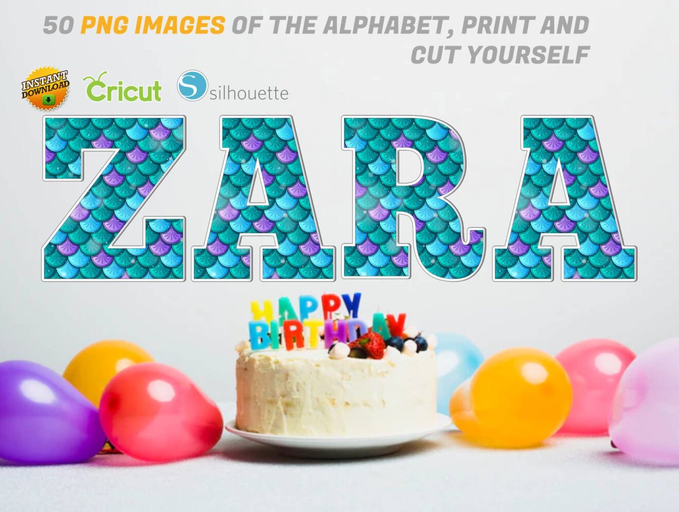 Mermaid Alphabet Letters png - MR ALPHABETS