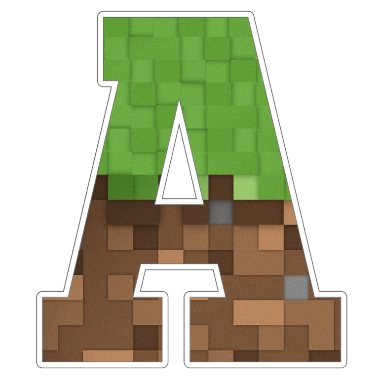 Minecraft Alphabet Letters png - MR ALPHABETS