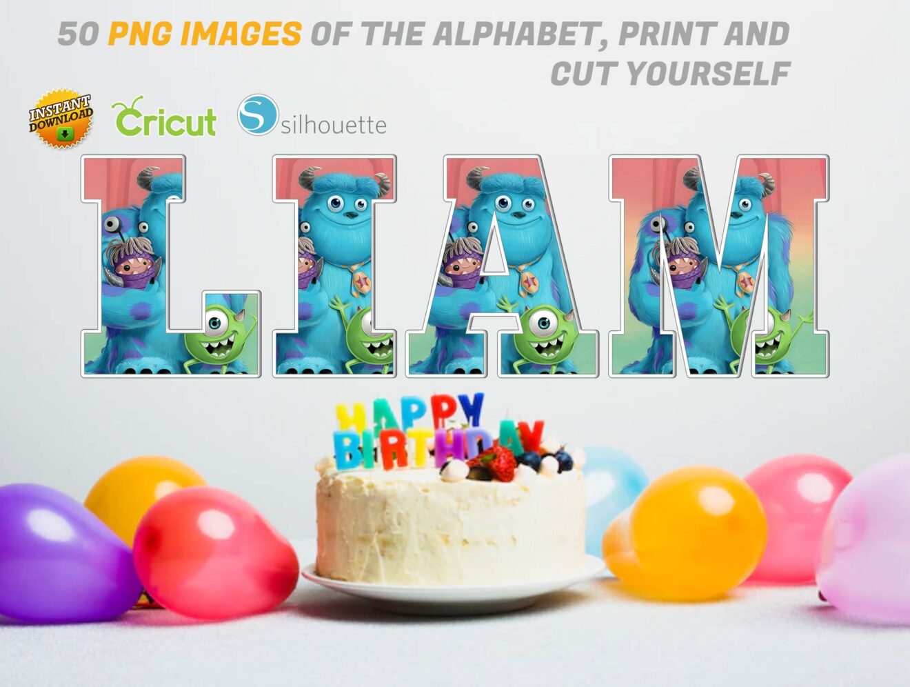 Monsters Inc Alphabet Letters png - MR ALPHABETS