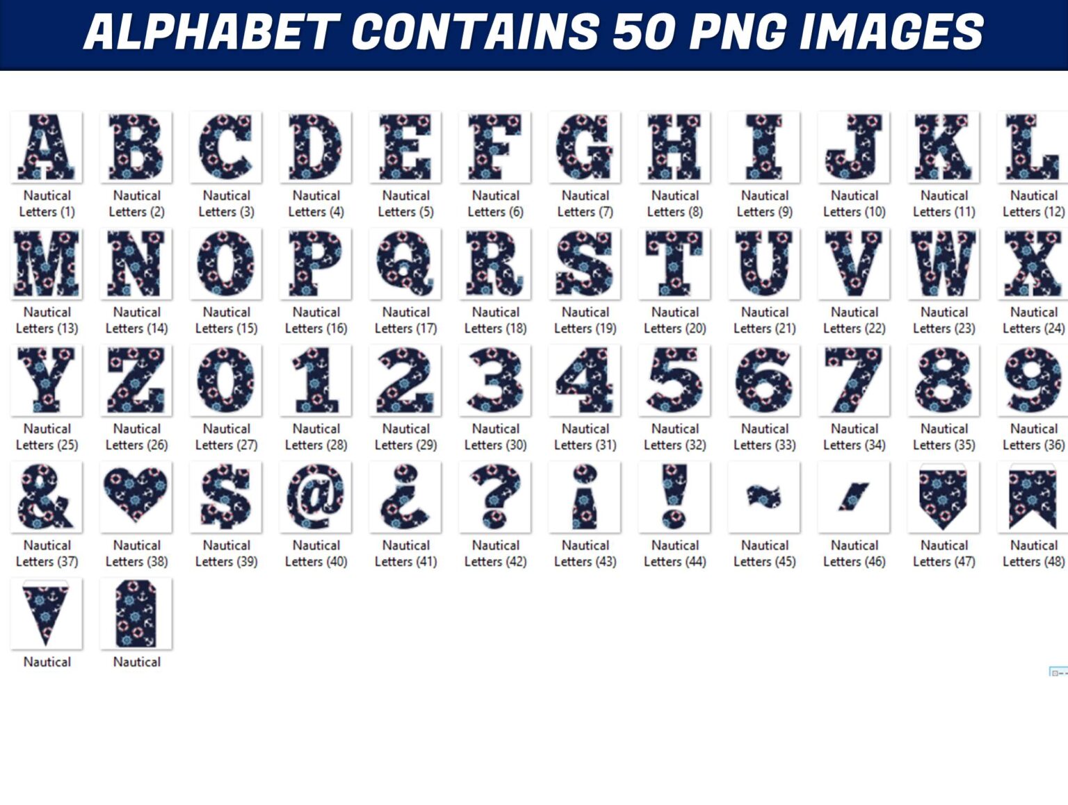 Nautical Alphabet Letters png - MR ALPHABETS