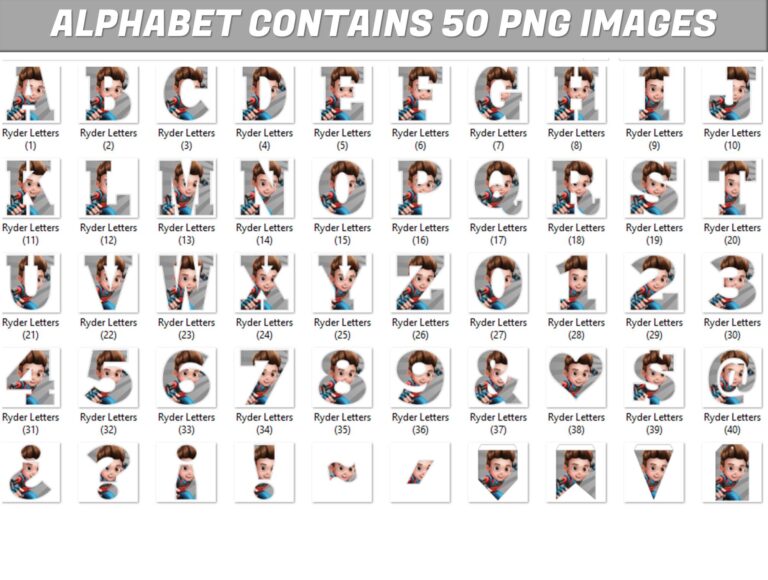 Ryder Alphabet Letters png - MR ALPHABETS