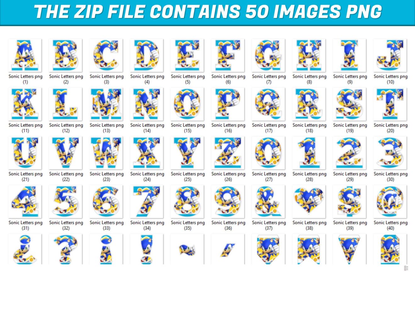 Sonic Alphabet Letters png 2 - MR ALPHABETS