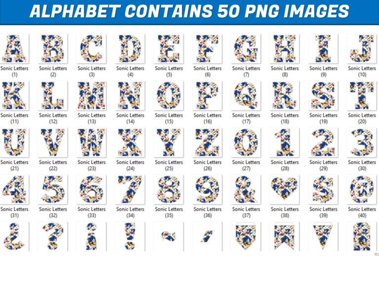 Sonic Alphabet Letters png - MR ALPHABETS