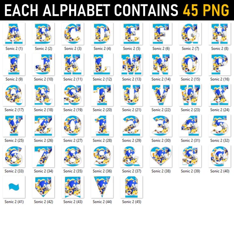 Sonic Alphabet Letters png 2 - MR ALPHABETS