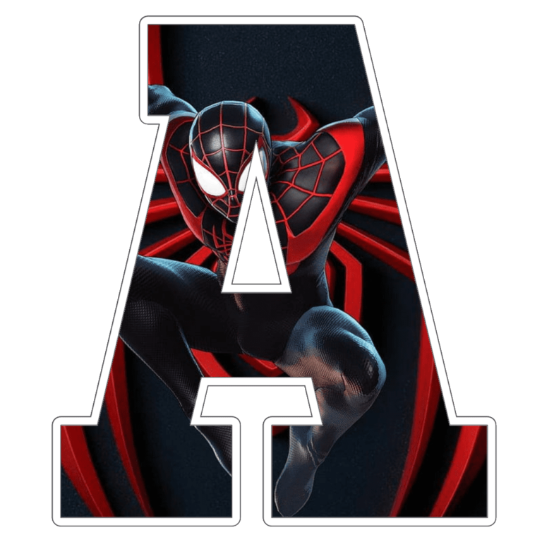 Black Spiderman Letters png - MR ALPHABETS