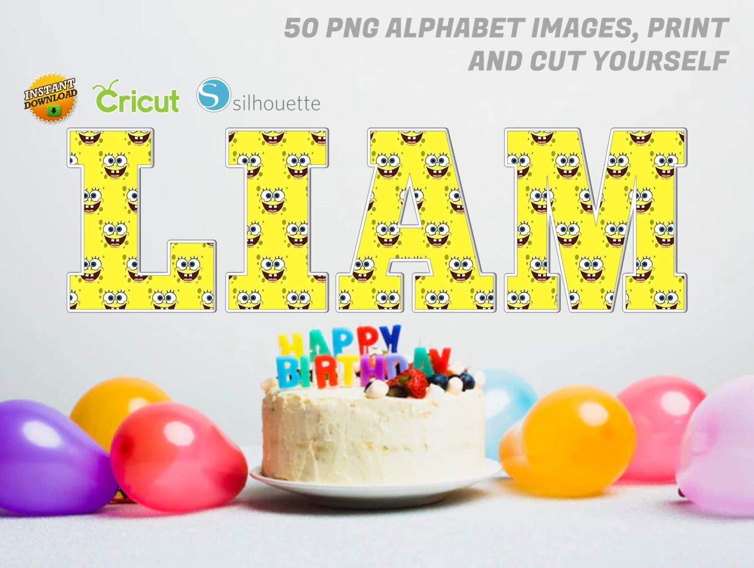 Spongebob Alphabet Letters png - MR ALPHABETS