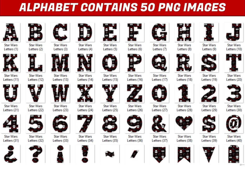 Star Wars Alphabet Letters png 2 - MR ALPHABETS