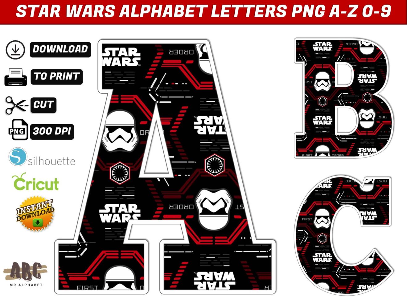 Star Wars Alphabet Letters png 2 - MR ALPHABETS