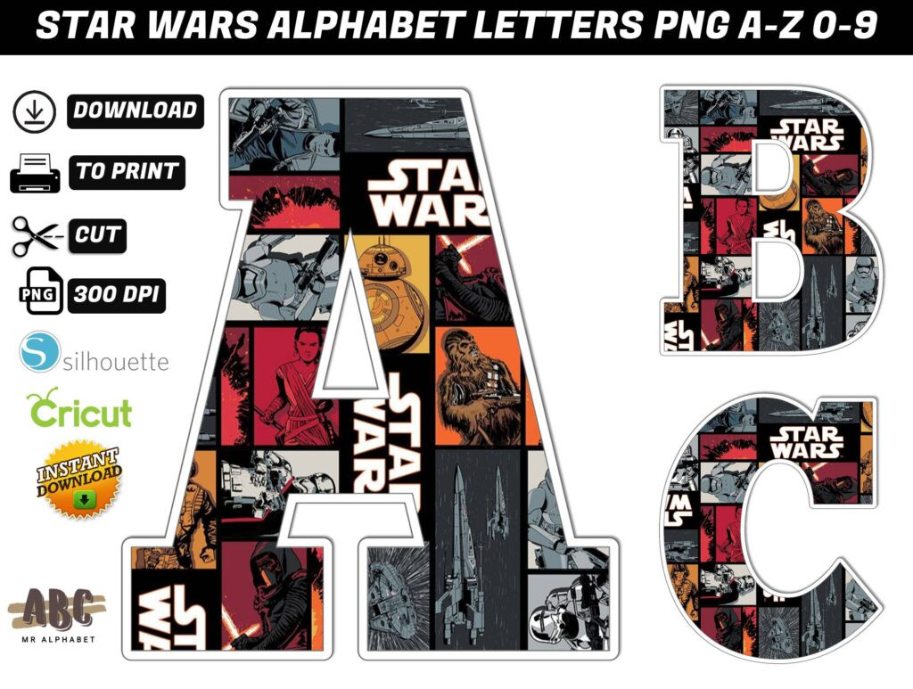 Star Wars Alphabet Letters png 3 - MR ALPHABETS