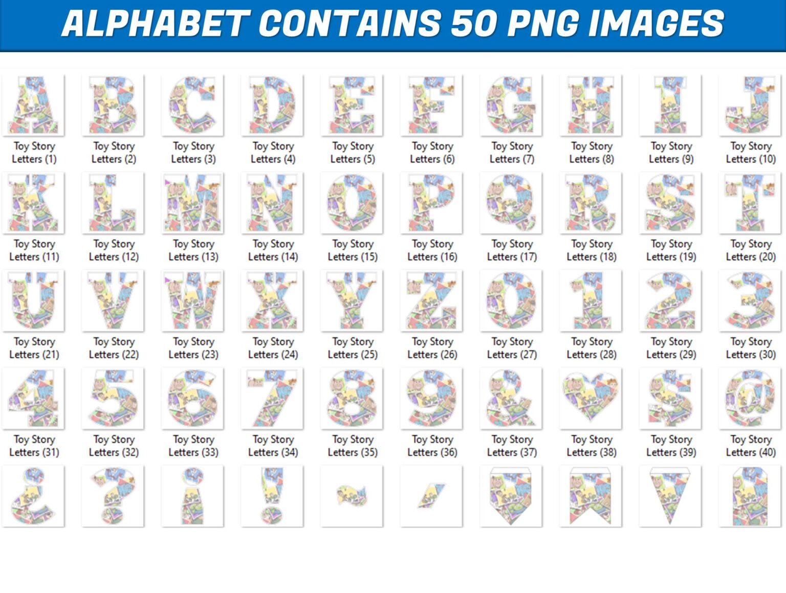 Toy Story Alphabet Letters png - MR ALPHABETS