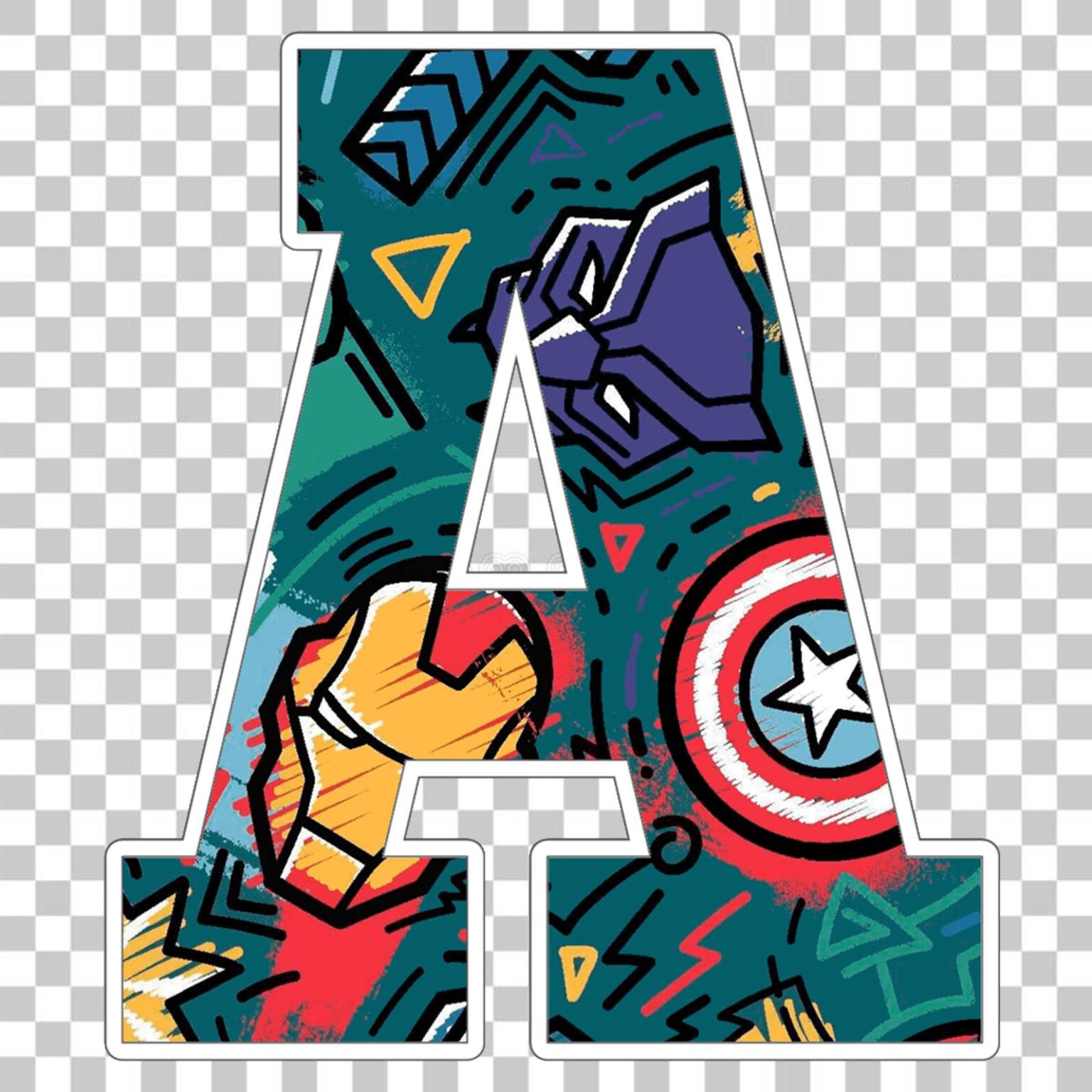 Avengers Alphabet Letters png 2 - MR ALPHABETS