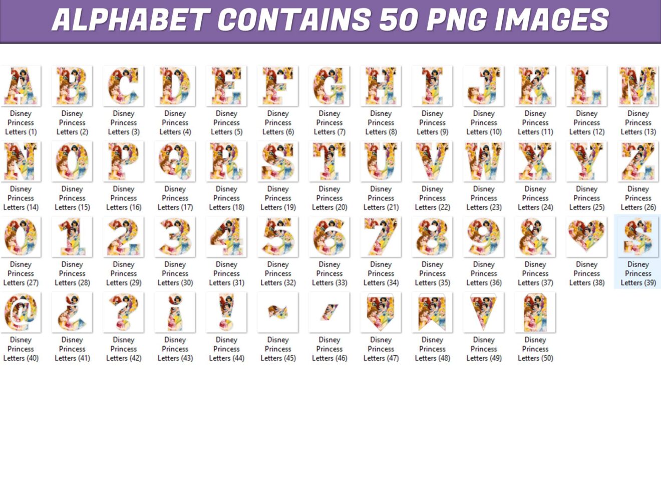 Princess Alphabet Letters png - MR ALPHABETS