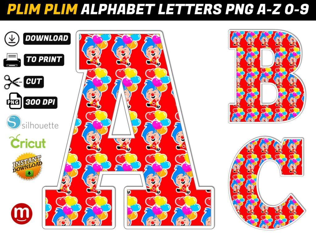 Plim Plim Alphabet Letters png - MR ALPHABETS