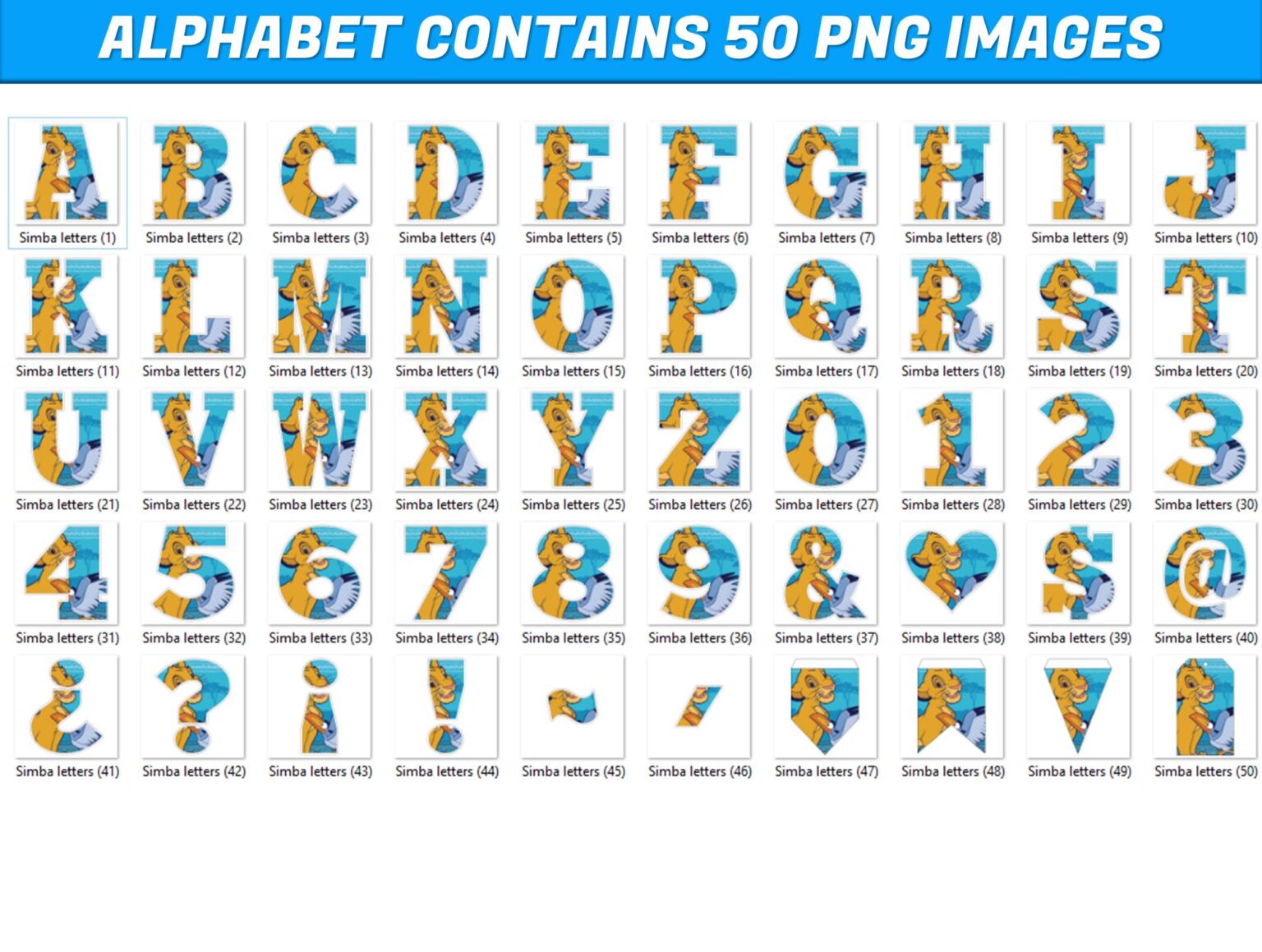 Lion King Alphabet Letters png 2 - MR ALPHABETS