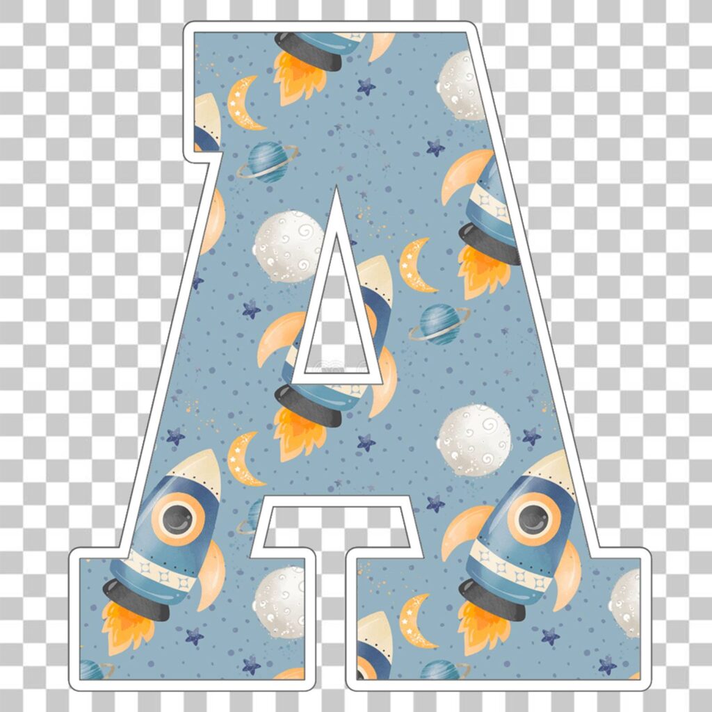 Space Alphabet Letters png 1 - MR ALPHABETS