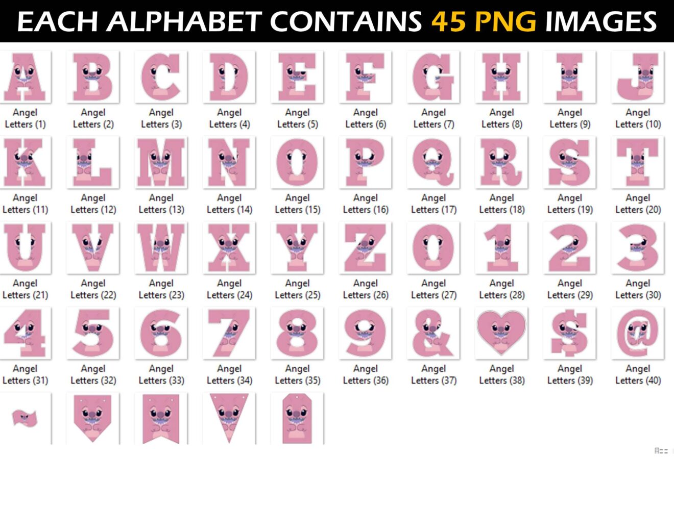 Angel Alphabet Letters png - MR ALPHABETS