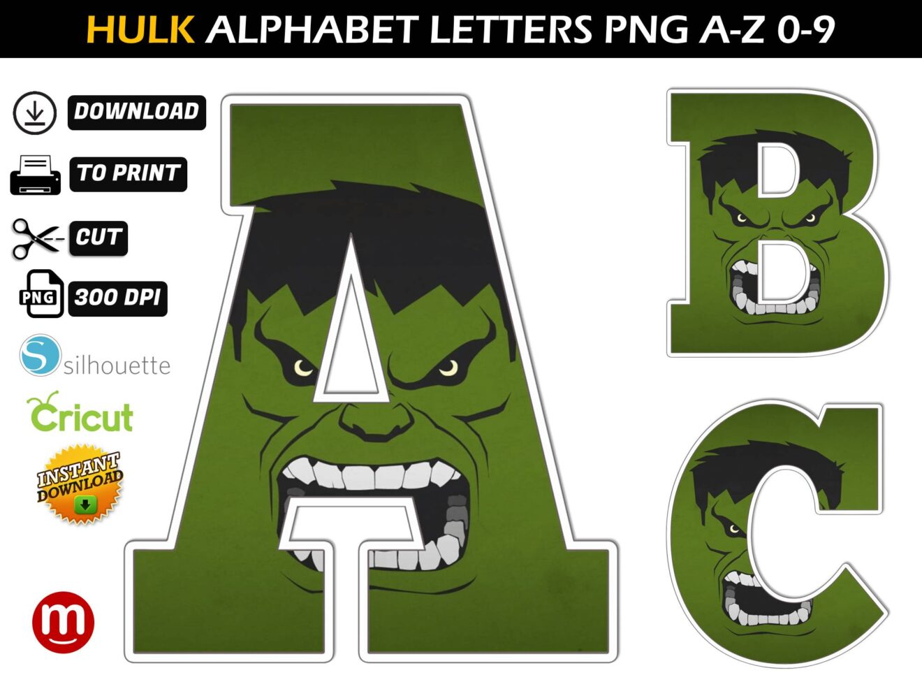 Superhero Alphabet Letters png 1 - MR ALPHABETS