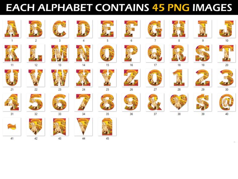 Lion King Alphabet Letters png 4 - MR ALPHABETS