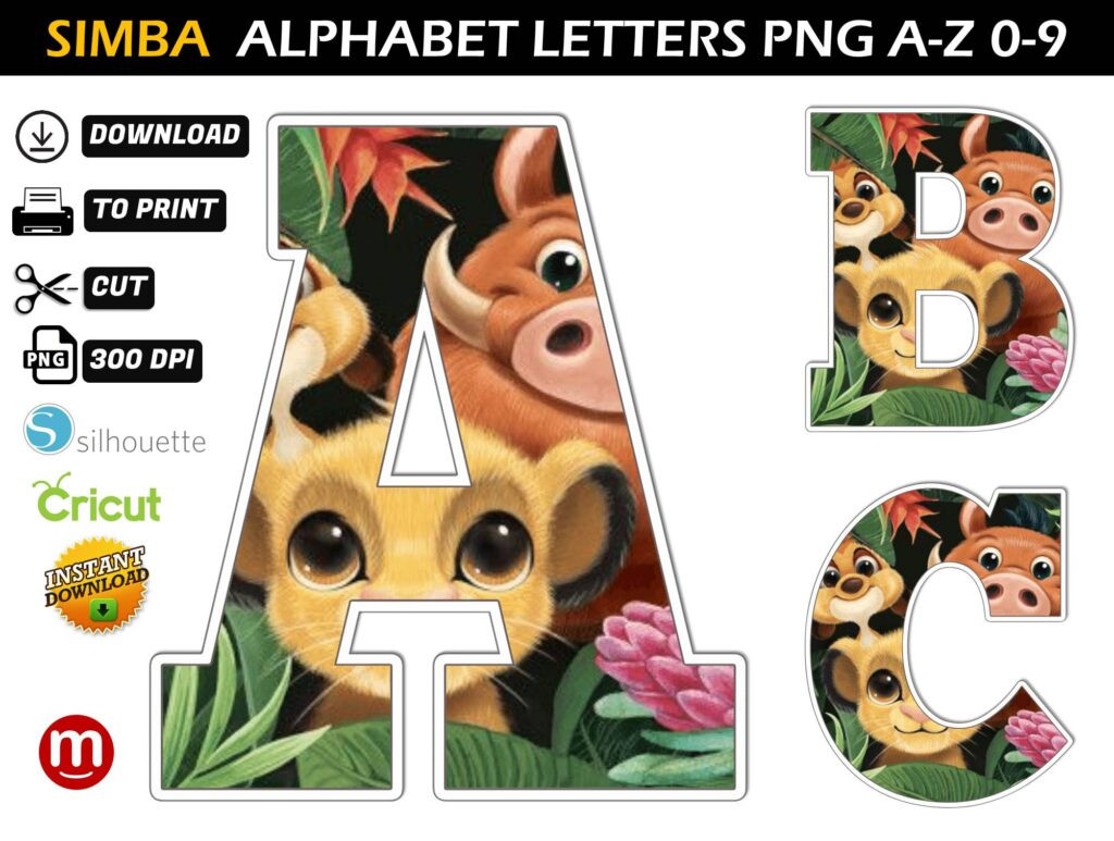 Lion King Alphabet Letters png 3 - MR ALPHABETS