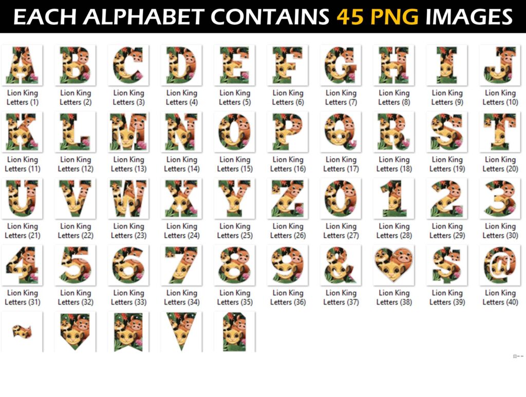 Lion King Alphabet Letters png 3 - MR ALPHABETS