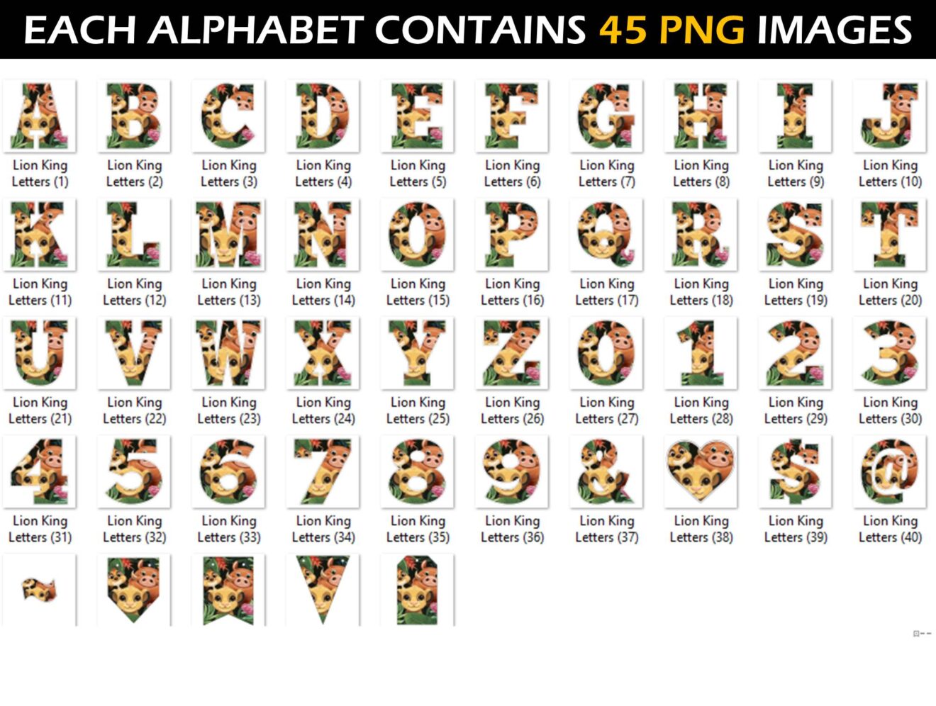 Lion King Alphabet Letters png 3 - MR ALPHABETS