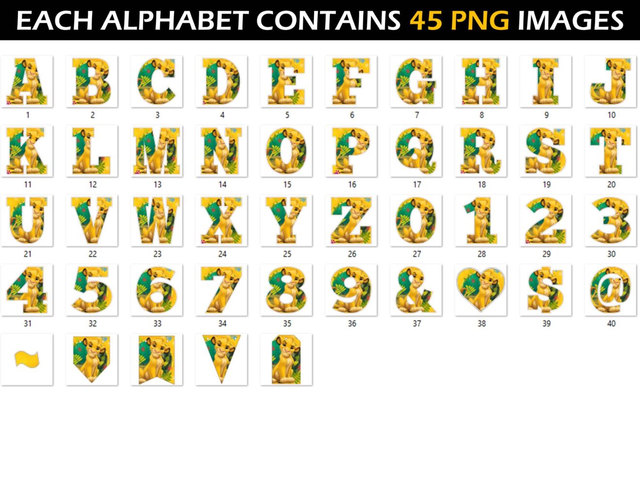 Lion King Alphabet Letters png 5 - MR ALPHABETS