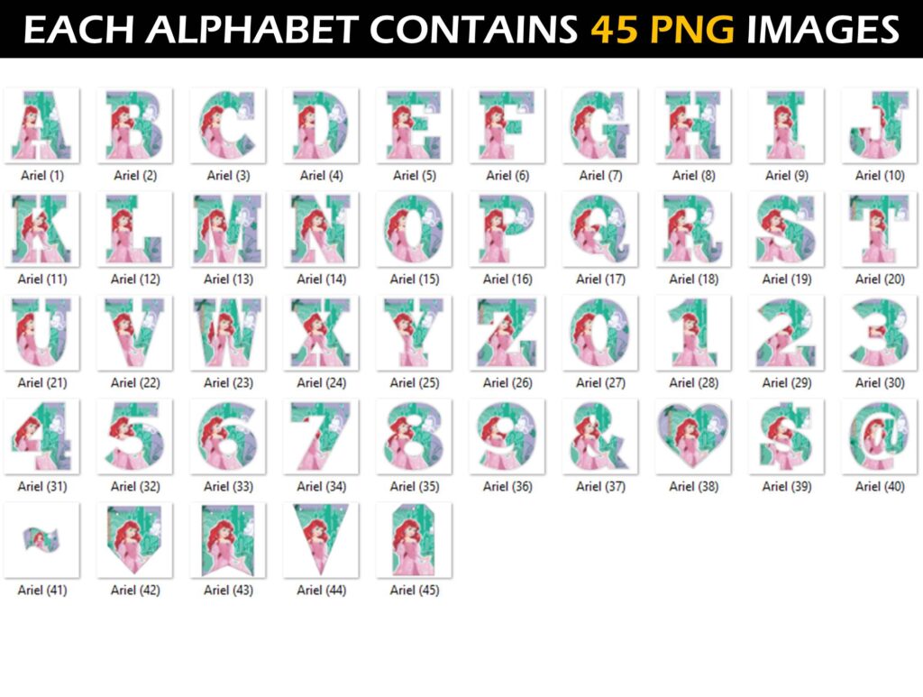 Pack - Princess Alphabet Letters - MR ALPHABETS