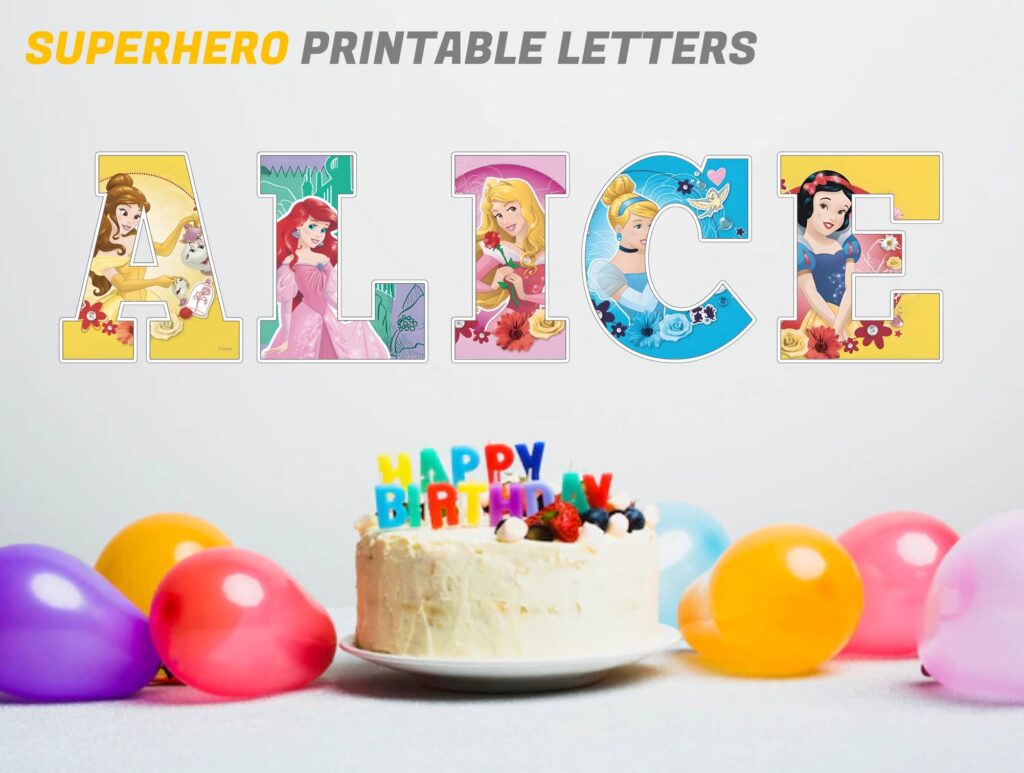 Pack - Princess Alphabet Letters - MR ALPHABETS