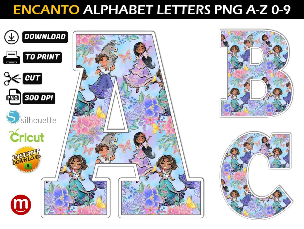 Encanto Alphabet Letters png 4 - MR ALPHABETS