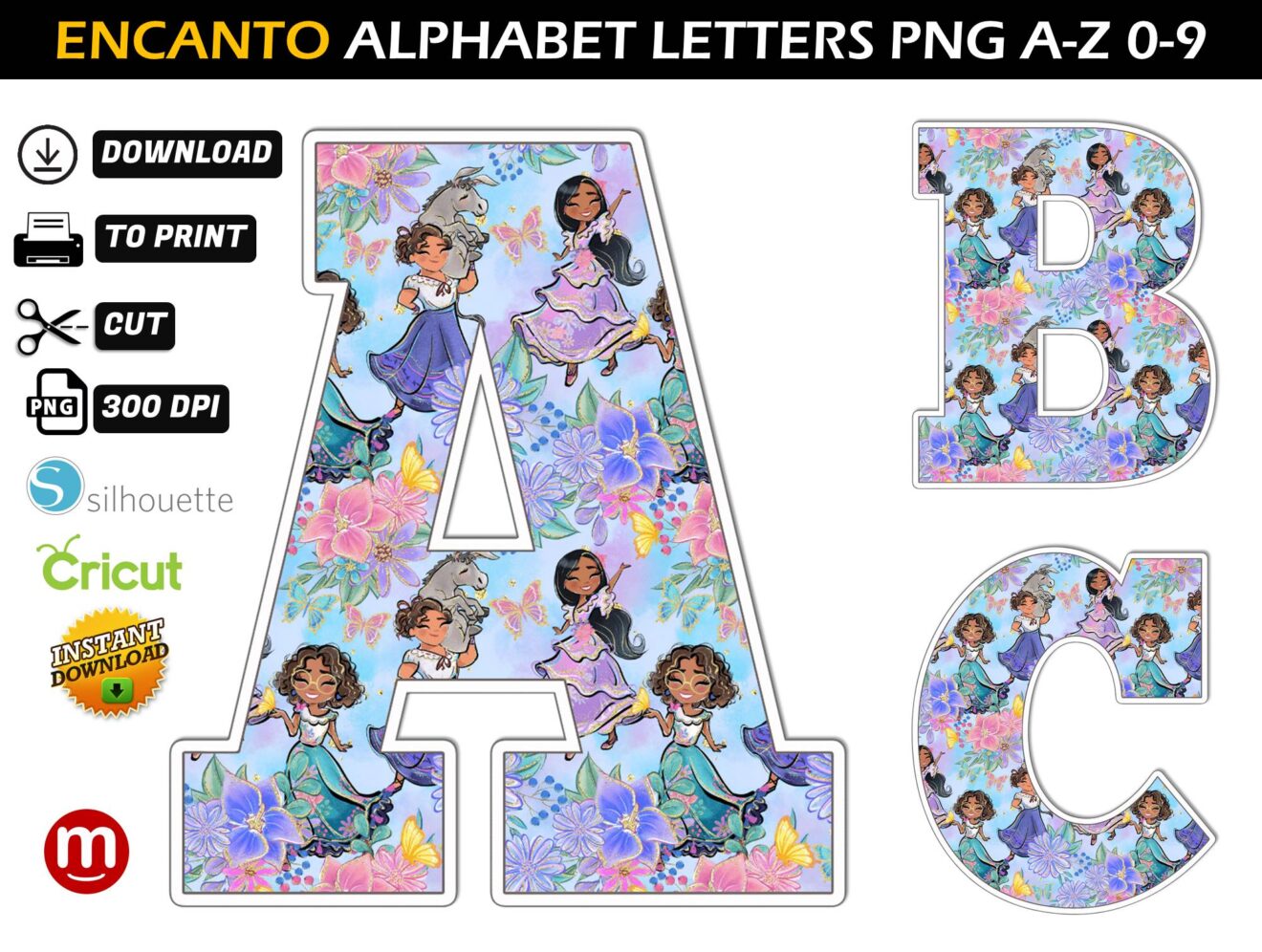 Encanto Alphabet Letters png - MR ALPHABETS