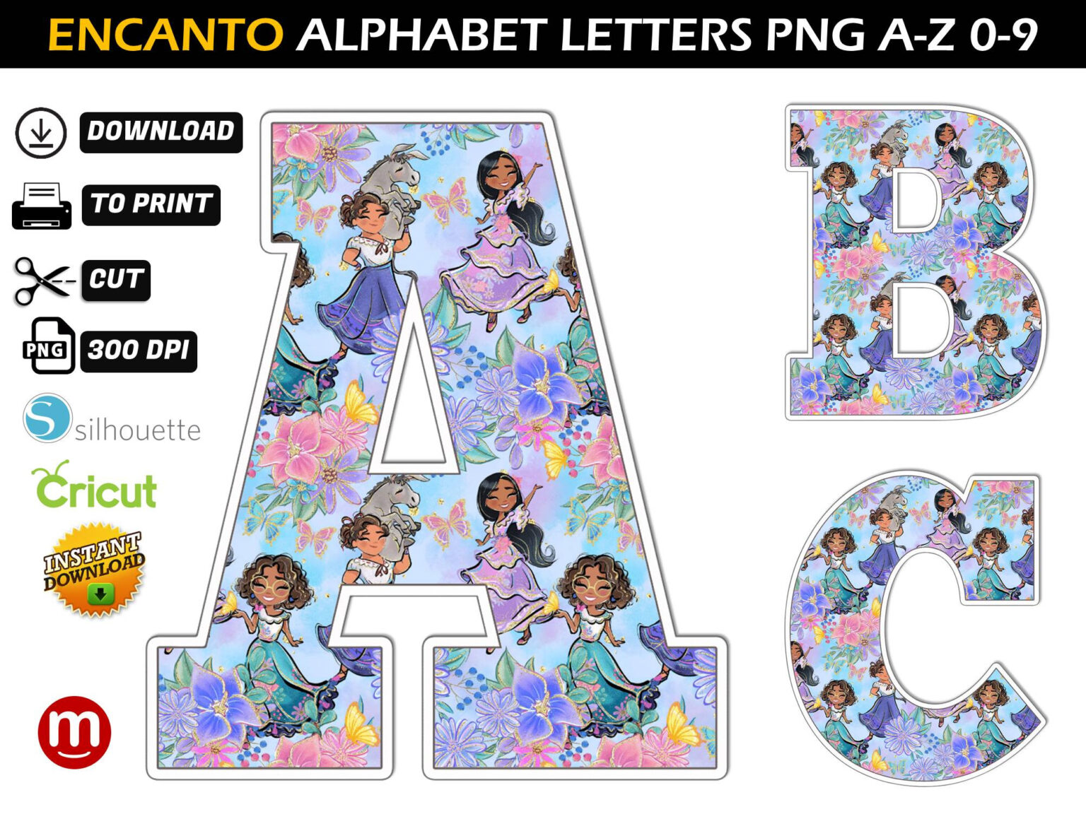 Encanto Alphabet Letters png 4 - MR ALPHABETS