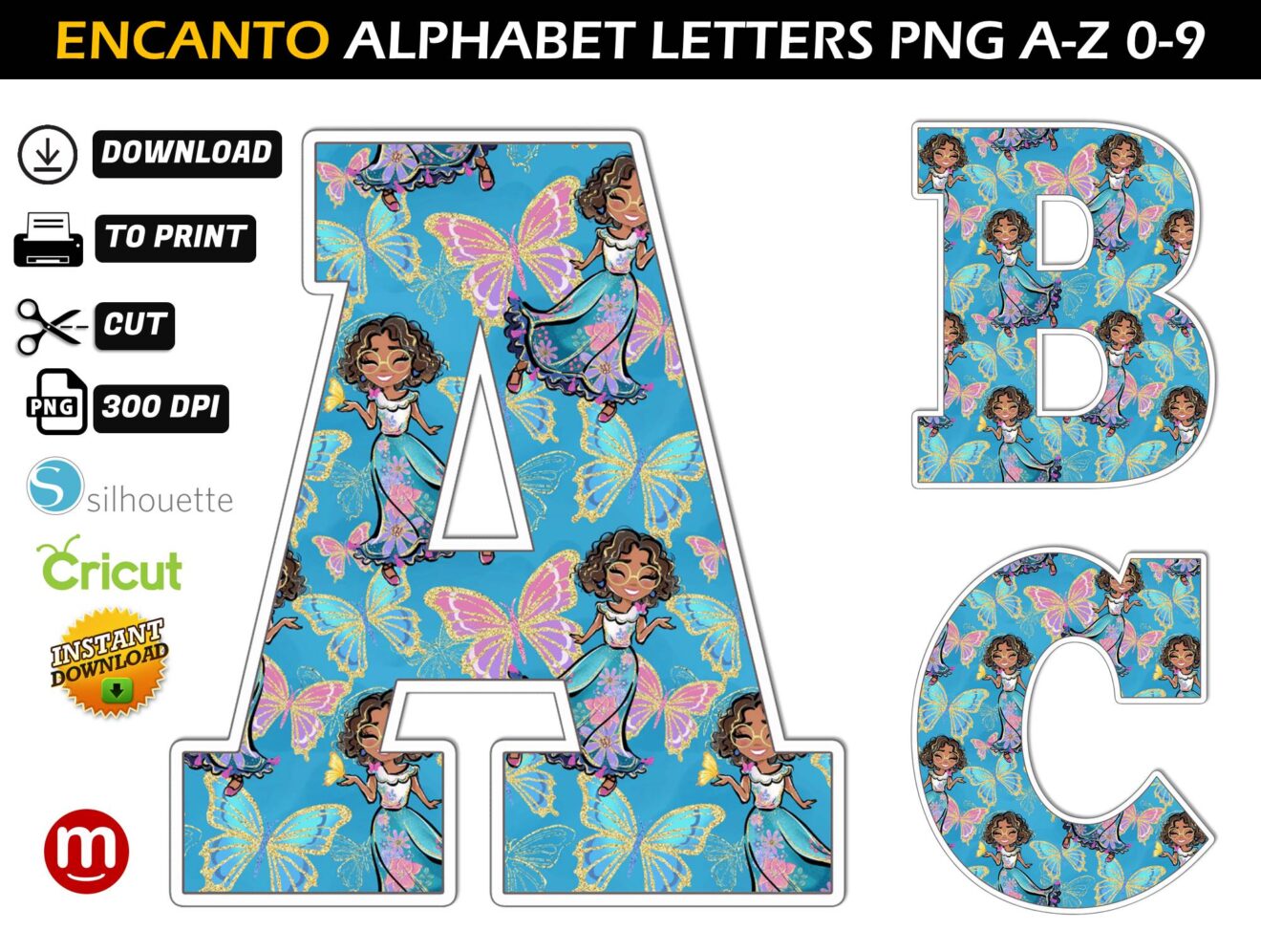 Encanto Alphabet Letters png - MR ALPHABETS