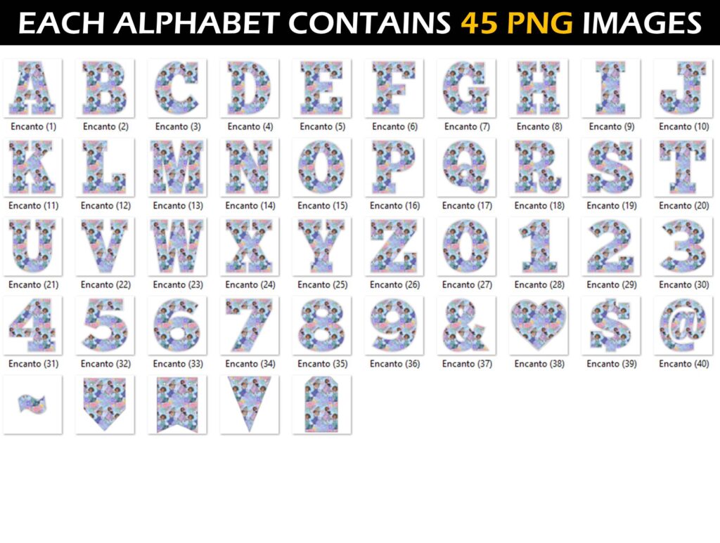 Encanto Alphabet Letters png 4 - MR ALPHABETS