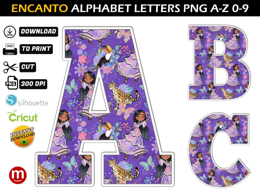 Encanto Alphabet Letters png 3 - MR ALPHABETS