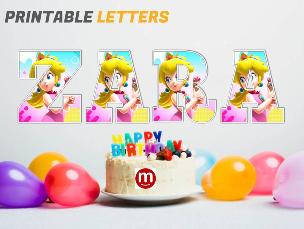 Princess Peach Alphabet Letters png - MR ALPHABETS