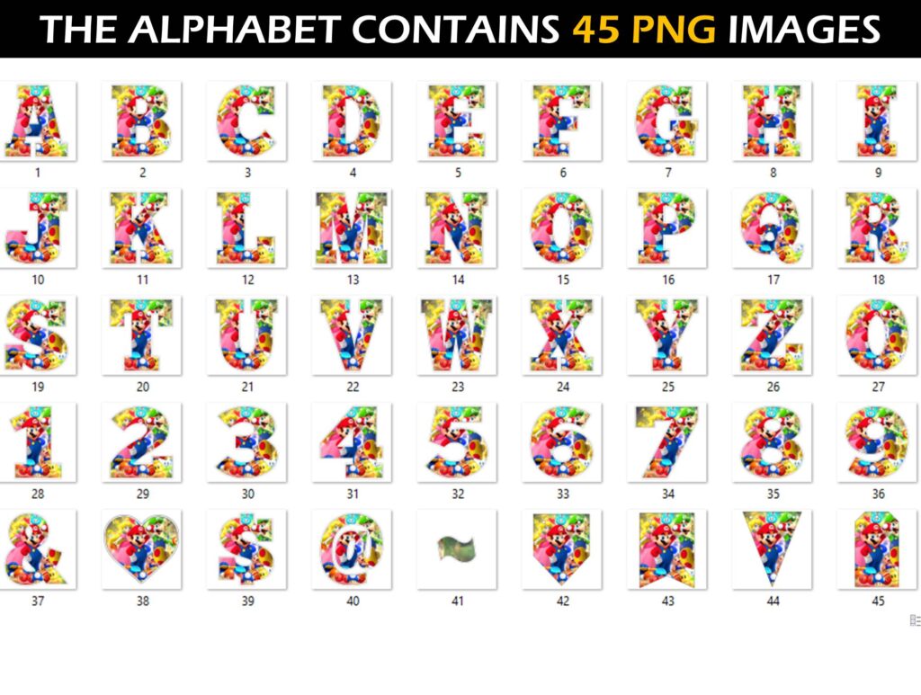 Super Mario Alphabet Letters png 2 - MR ALPHABETS
