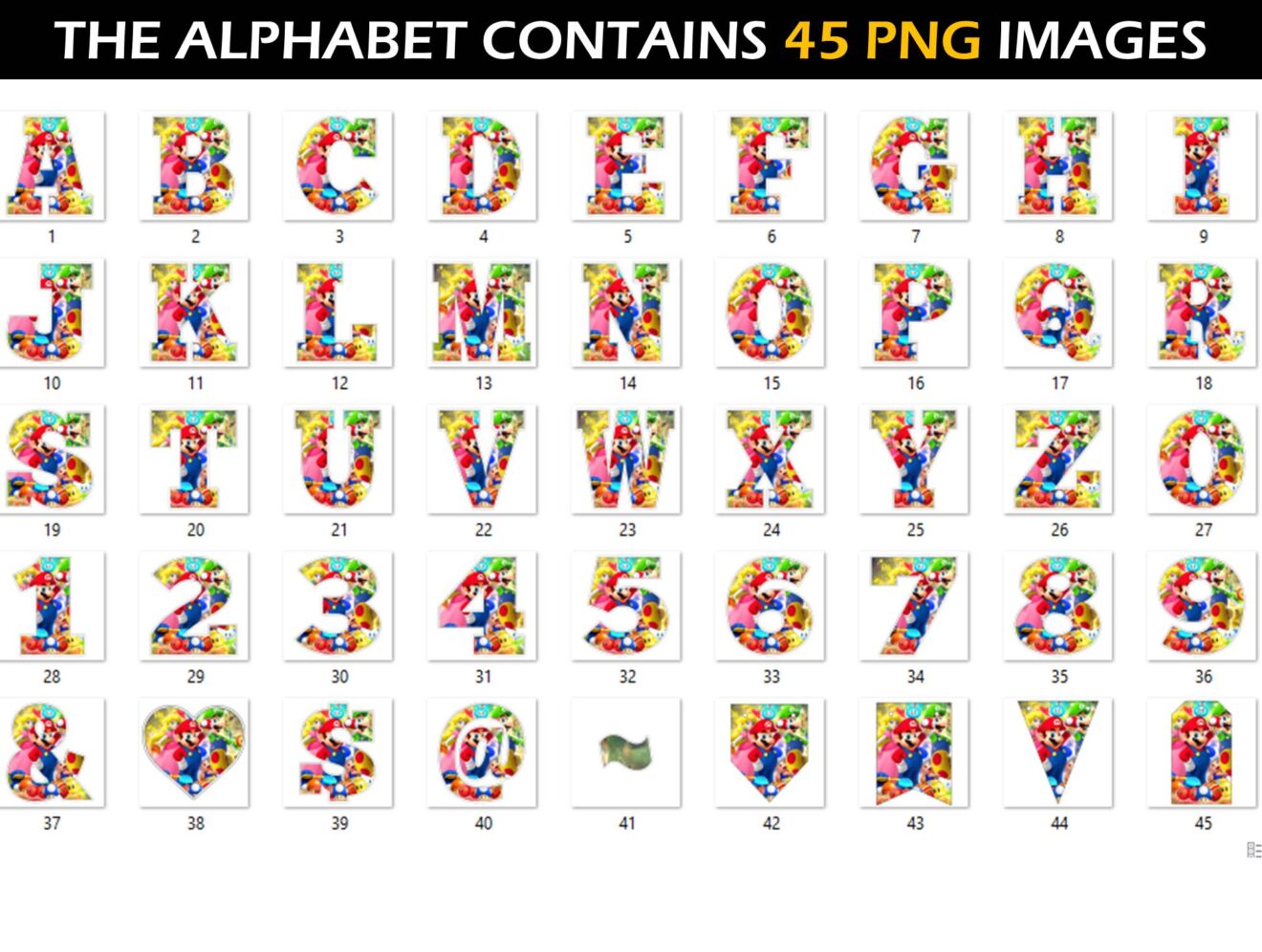 Super Mario Alphabet Letters png 2 - MR ALPHABETS