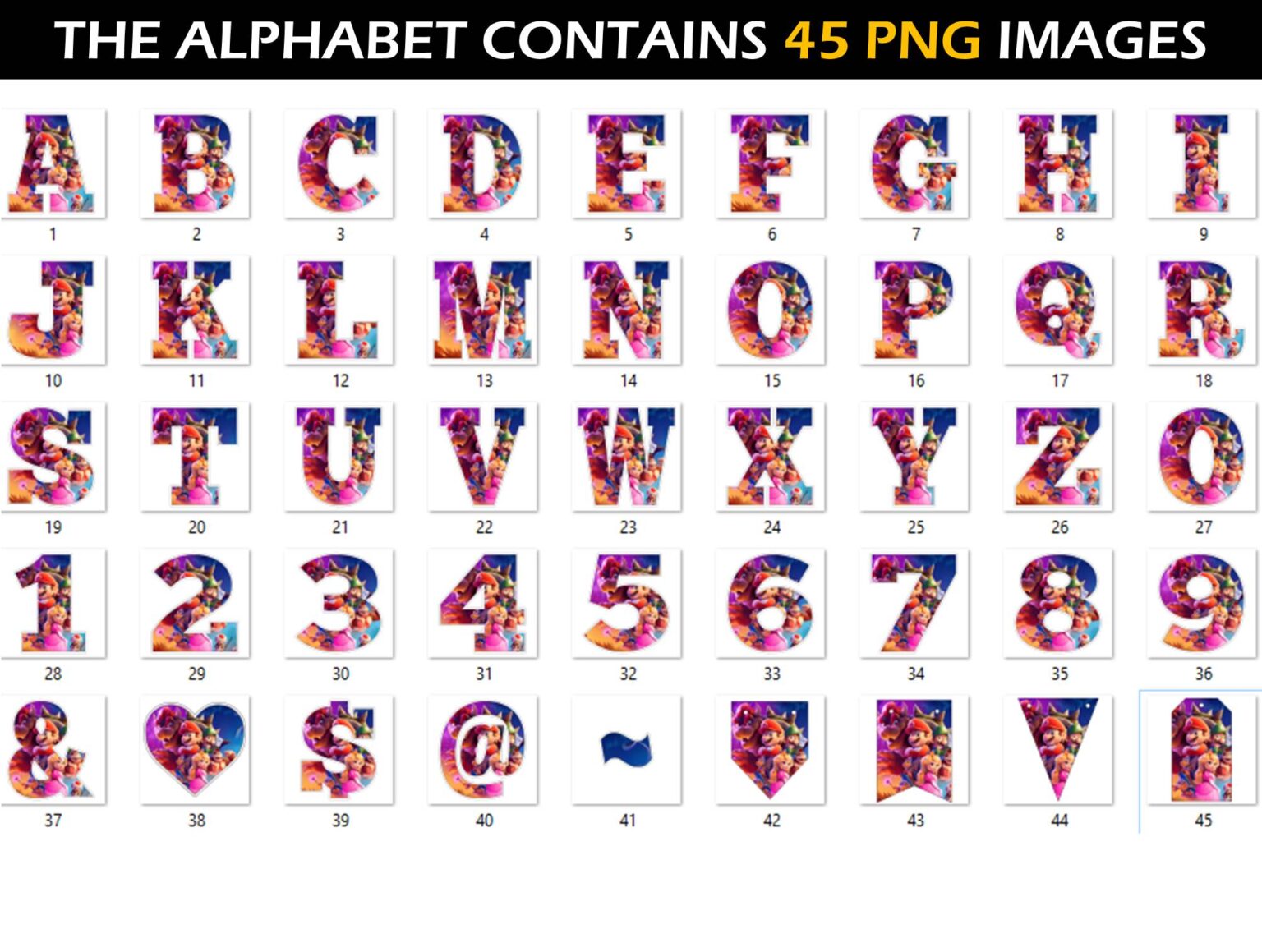 Super Mario Alphabet Letters png 1 - MR ALPHABETS