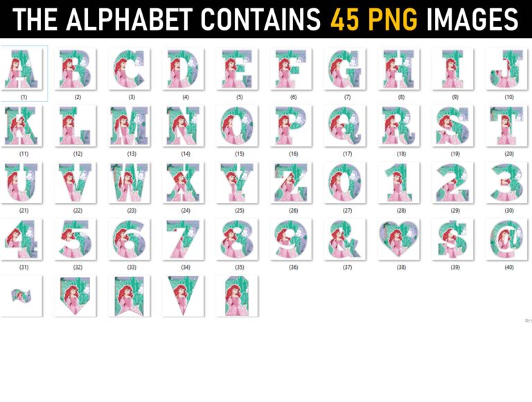 Ariel Alphabet Letters png - MR ALPHABETS