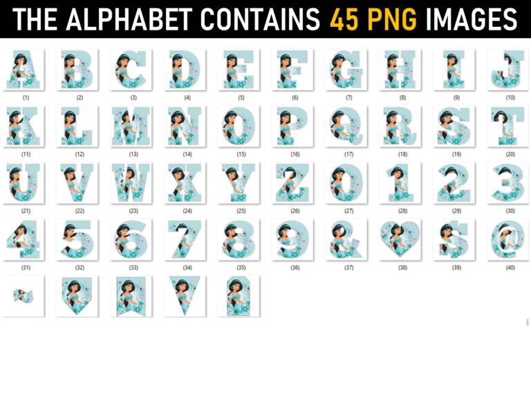 Jazmine Alphabet Letters png - MR ALPHABETS