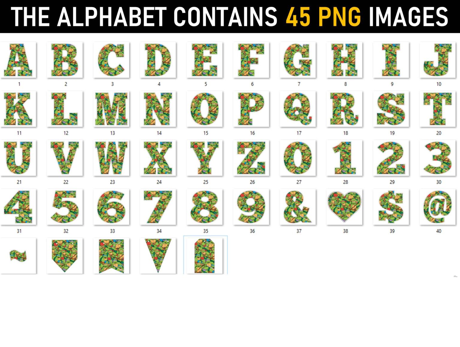 Ninja Turtles Alphabet Letters png - MR ALPHABETS