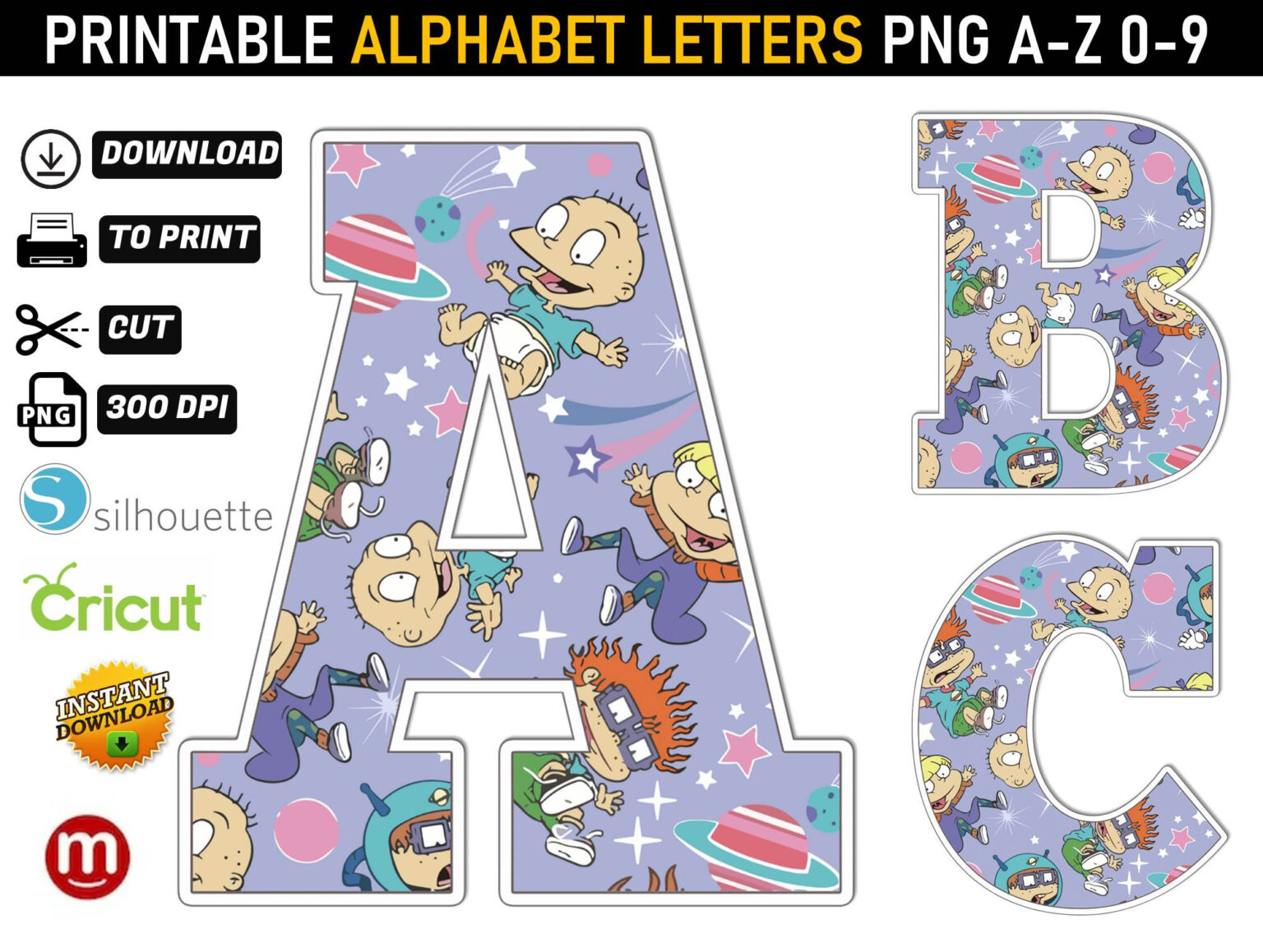 Rugrats Alphabet Letters png 2 - MR ALPHABETS
