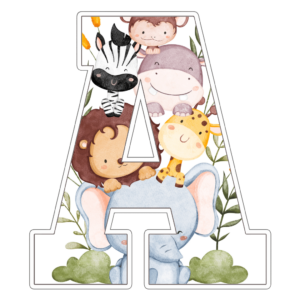 Safari Alphabet Letters png 3 - MR ALPHABETS