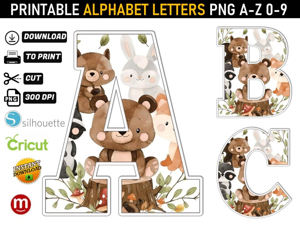 Safari Alphabet Letters png 4 - MR ALPHABETS