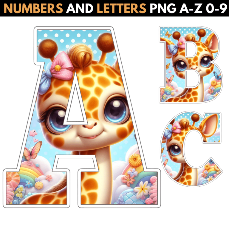 Giraffe Alphabet Letters png 2 - MR ALPHABETS