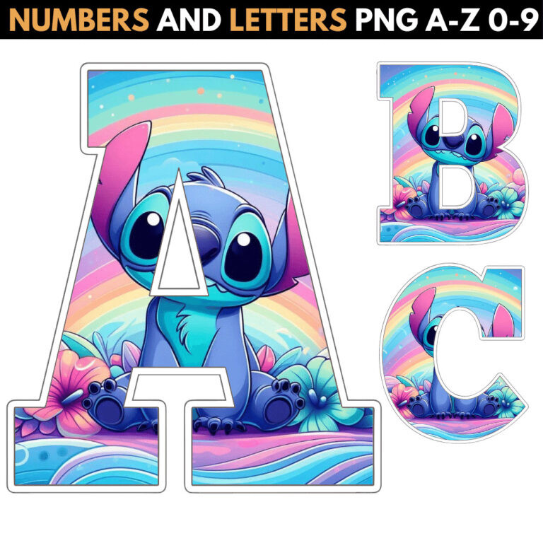 Stitch Alphabet Letters png New 3 - MR ALPHABETS