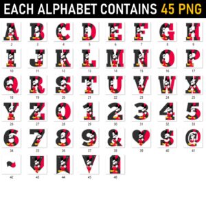 Mickey Mouse Alphabet Letters png 3 - MR ALPHABETS